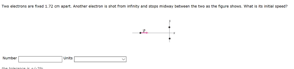 Solved Two electrons are fixed 1.72 cm apart. Another | Chegg.com