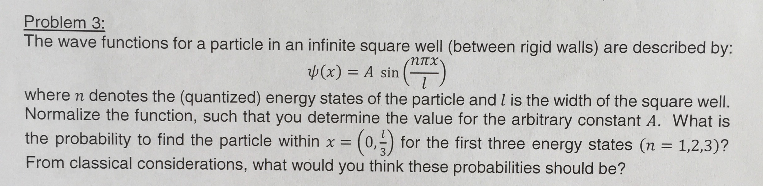 Solved The wave functions for a particle in an infinite | Chegg.com