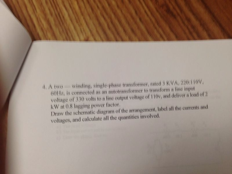 A two - winding, single-phase transformer, rated 3 | Chegg.com