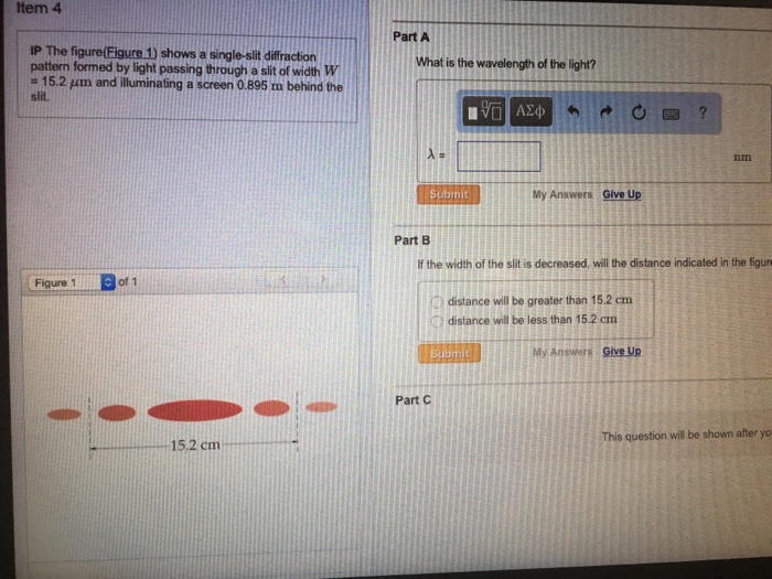 Solved Figure f1 shows a single slit diffraction pattern | Chegg.com