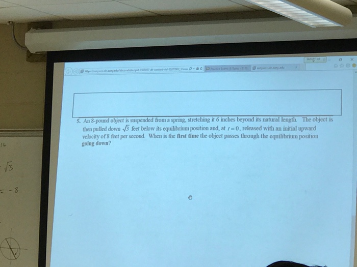 Solved An 8- pound object is suspended from a spring, | Chegg.com
