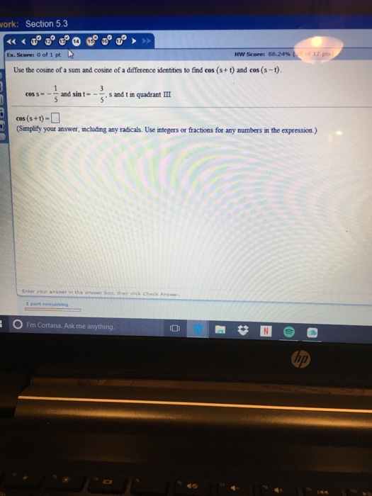Solved Use the cosine of a sum and cosime of a difference | Chegg.com