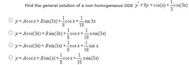 Solved Find the general solution of a non-homogeneous ODE y | Chegg.com