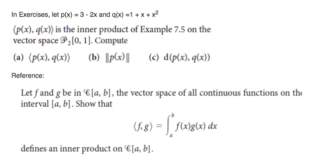 Solved In Exercises, let p(x) = 3-2x and q(x) =1 + x + x2 | Chegg.com
