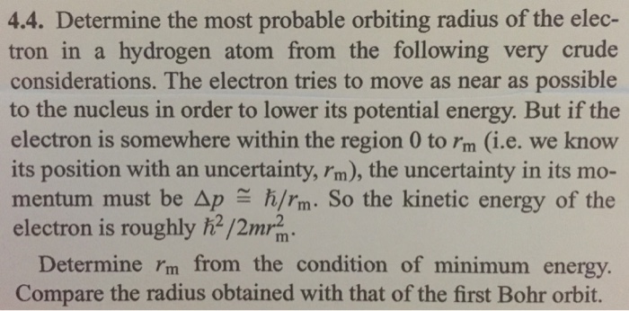 Solved Determine The Most Probable Orbiting Radius Of The