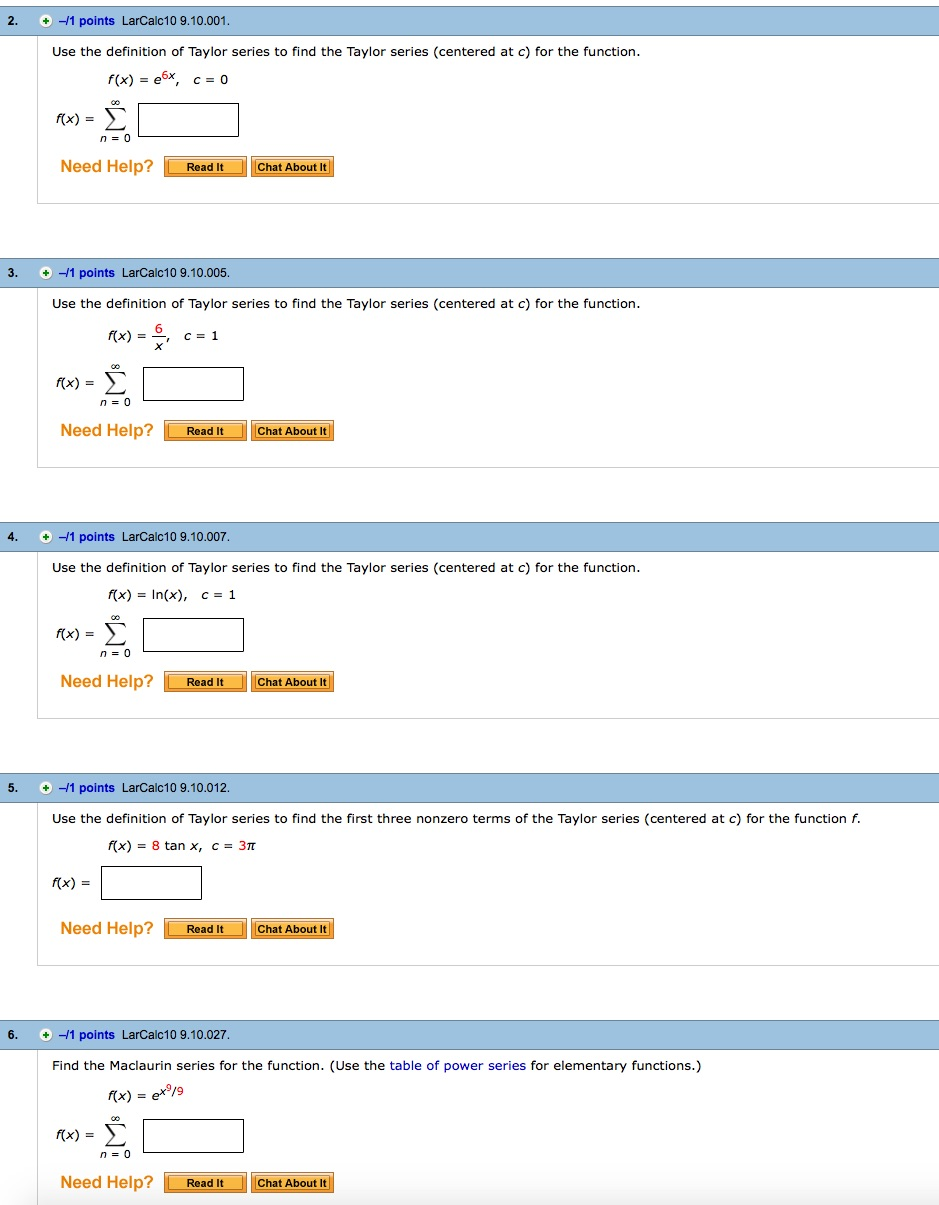 Use the definition of Taylor series to find the | Chegg.com