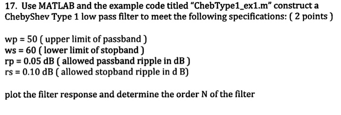 Solved 17. Use MATLAB and the example code titled | Chegg.com