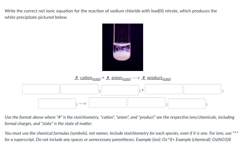 Solved Write the correct net ionic equation for the reaction | Chegg.com