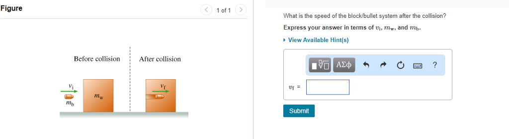 Solved Figure 1 of 1 What is the speed of the block/bullet | Chegg.com