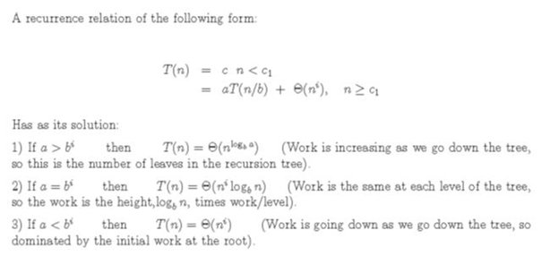 Solved By the master theorem, the solution to the recurrence | Chegg.com