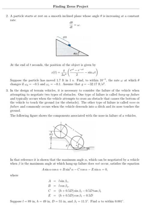 Solved Finding Zeros Project Write A Program Named 