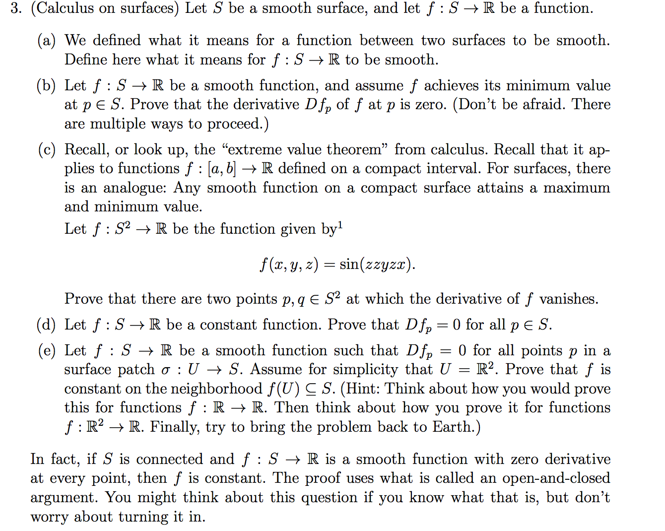 (Calculus on surfaces) Let S be a smooth surface, and | Chegg.com