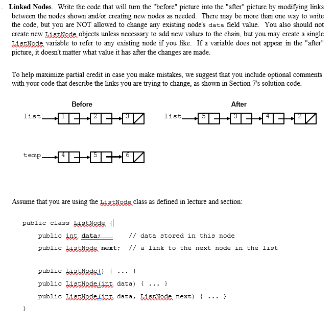 Solved Linked Nodes Write The Code That Will Turn The