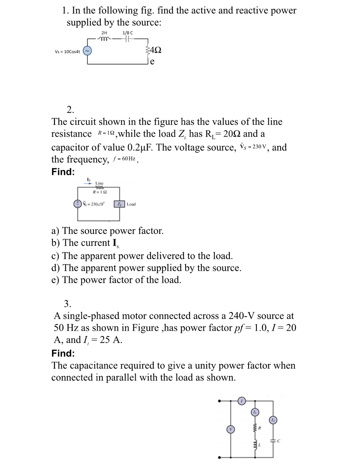 Solved In the following fig. find the active and reactive | Chegg.com
