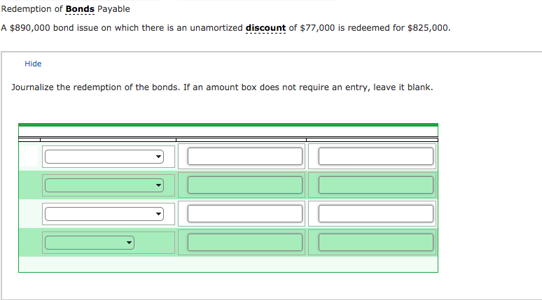 Solved Redemption of Bonds Payable A $890,000 bond issue on | Chegg.com