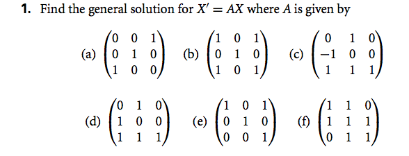 Solved Find the general solution for X' = AX where A is | Chegg.com