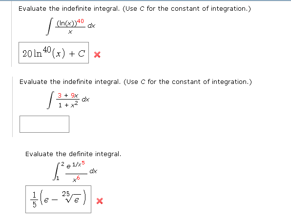 Solved Evaluate the indefinite integral. (Use C for the | Chegg.com