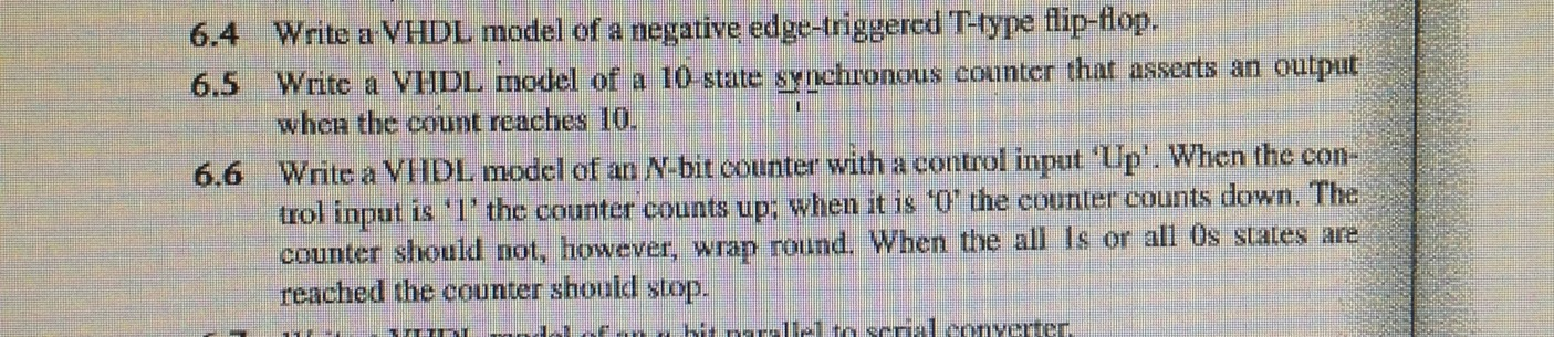 Write a VHDL model of a negative edge-triggered | Chegg.com