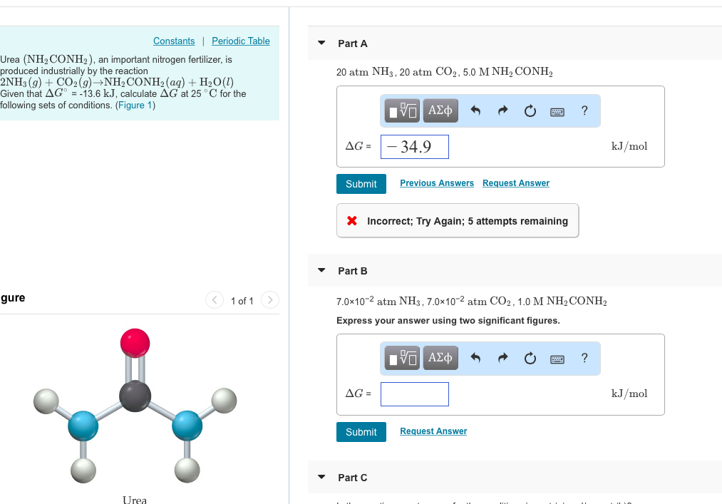 Solved Constants | Periodic Table Part A Urea (NH2CONH2), an | Chegg.com