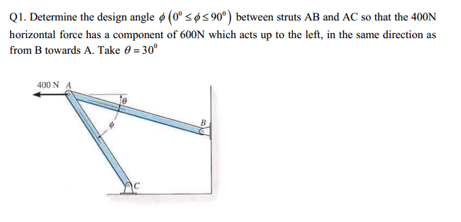 Solved Determine the design angle phi (0 degree