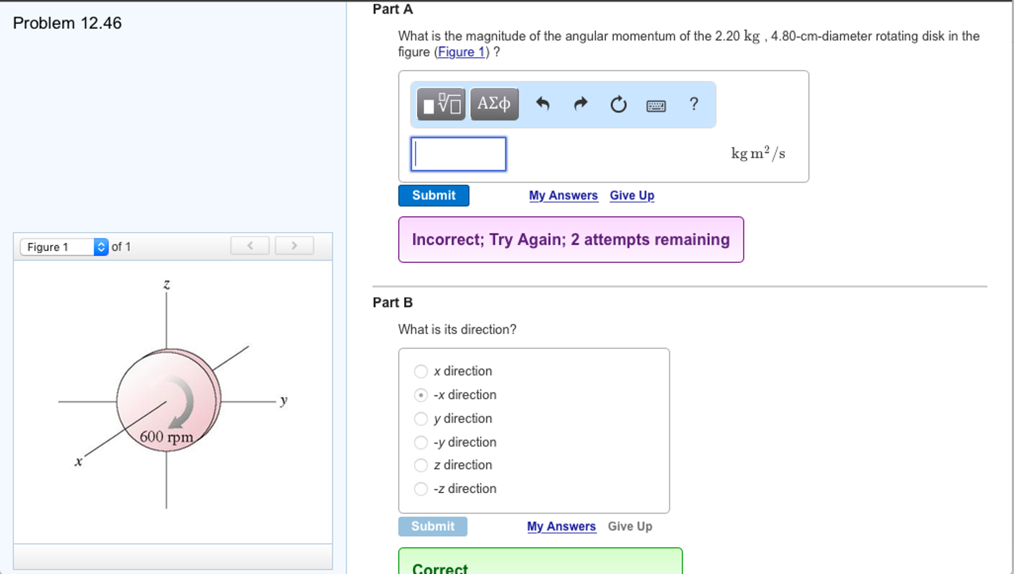 Solved What Is The Magnitude Of The Angular Momentum Of