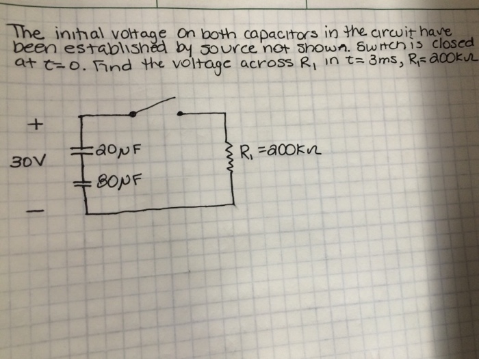 Solved The initial voltage on both capacitors in the circuit | Chegg.com