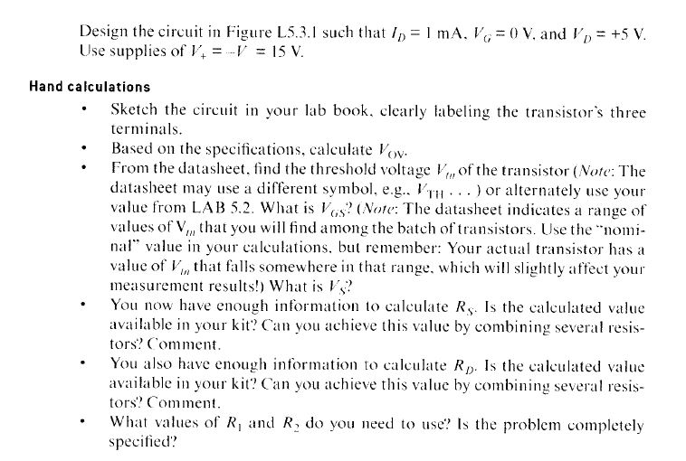 Solved Part 1 Nmos In Saturation Mode Consider The Circuit