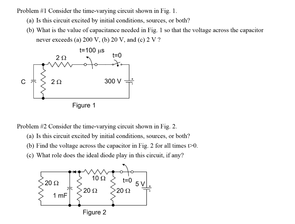 Solved Problem #1 Consider the time-varying circuit shown in | Chegg.com