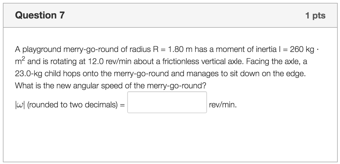 Solved A playground merry-go-round of radius R = 1.80 m has | Chegg.com