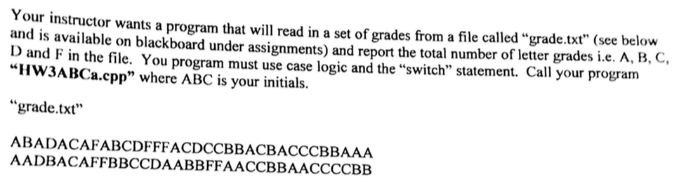 Solved Your instructor wants a program that will read in a | Chegg.com