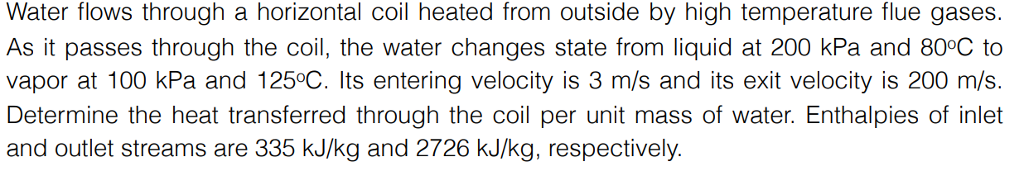 Solved Water flows through a horizontal coil heated from | Chegg.com