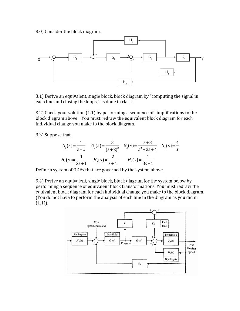 Solved 30) Consider the block diagram. 3.1) Derive an | Chegg.com