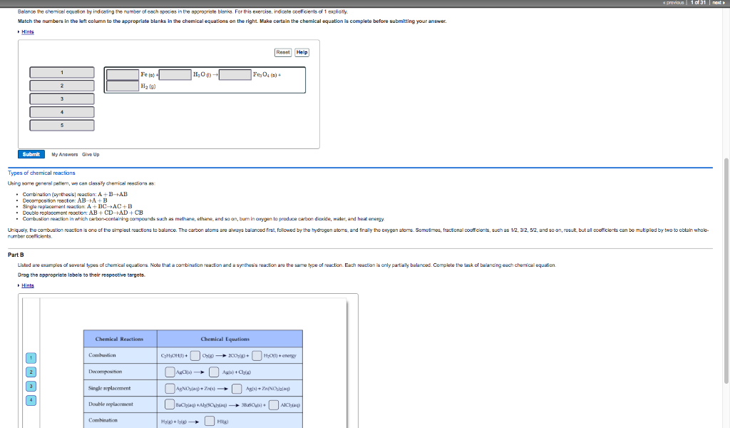 Balanoe chermo al equston by ind ceing the number of | Chegg.com