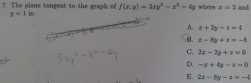 Solved The plane tangent to the graph of f(x,y) = 3xy2 - x2 | Chegg.com