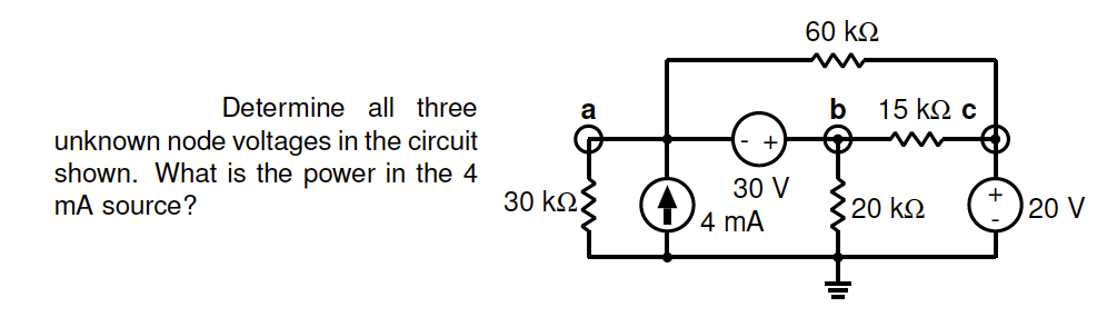 Solved Determine all three unknown node voltages and the | Chegg.com