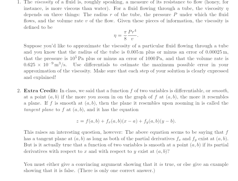 Solved The viscosity of a fluid is, roughly speaking, a | Chegg.com