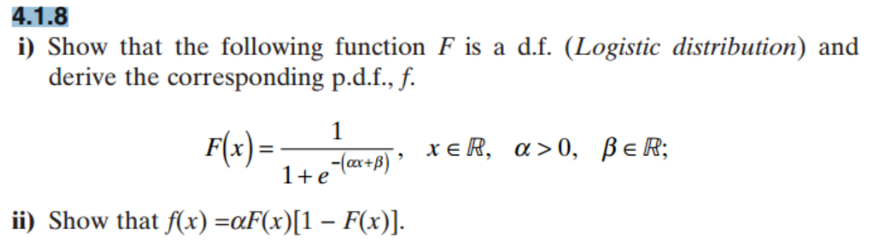 Solved Show that the following function F is a d.f. | Chegg.com