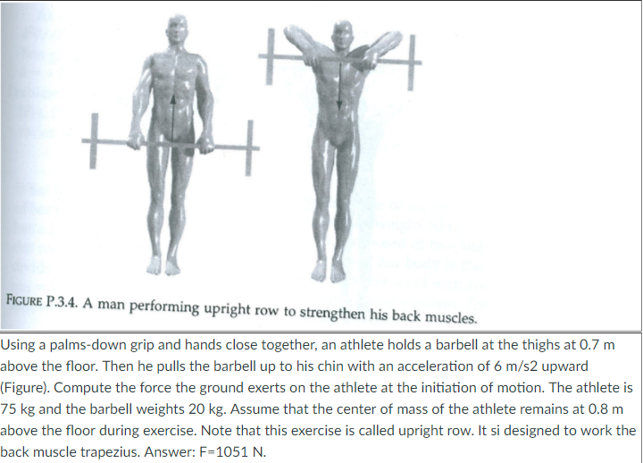 Solved FICURE P.3.4. A man performing upright row to | Chegg.com
