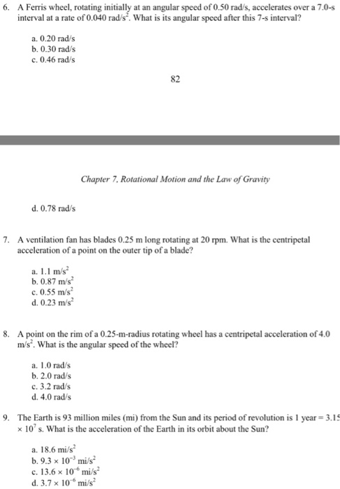Solved 6. A Ferris wheel, rotating initially at an angular | Chegg.com