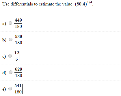 Solved Use differentials to estimate the value (80.4)1/4 449 | Chegg.com