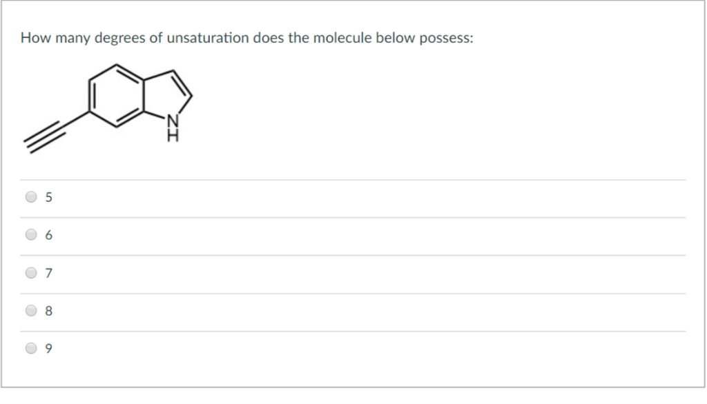 Solved How many degrees of unsaturation does the molecule | Chegg.com