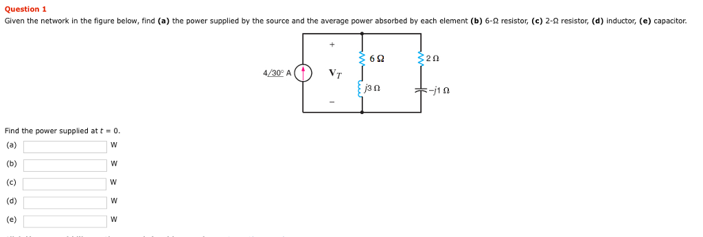 Solved Question 1 Given the network in the figure below, | Chegg.com