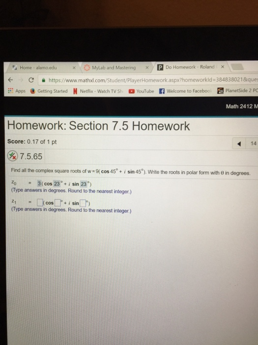 Solved Find all the complex squareroot s of w = 9(cos 45 | Chegg.com