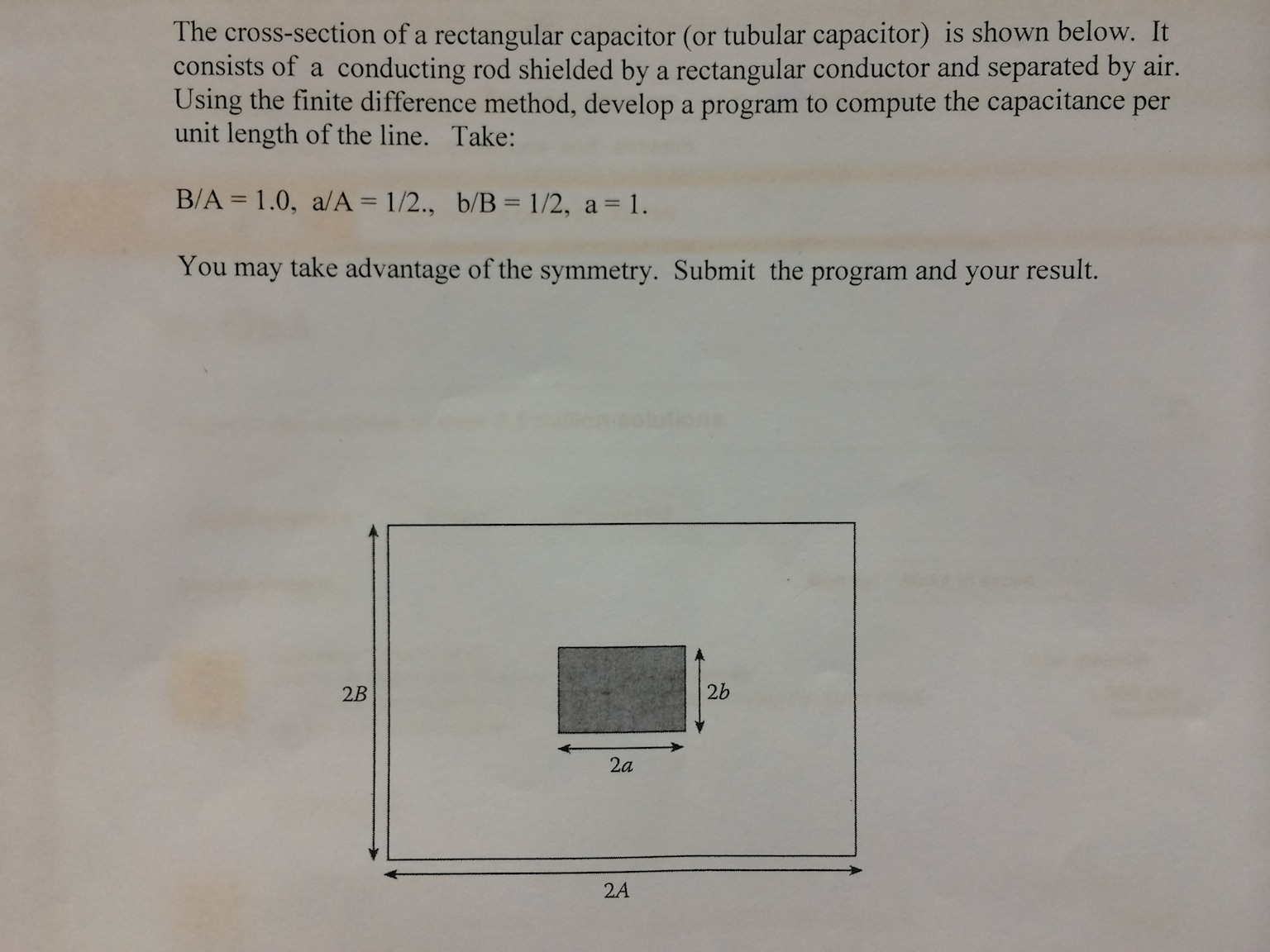 Solved The cross-section of a rectangular capacitor (or | Chegg.com