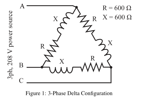 Solved R-600 Ω R X=600 Ω Figure 1: 3-Phase Delta | Chegg.com