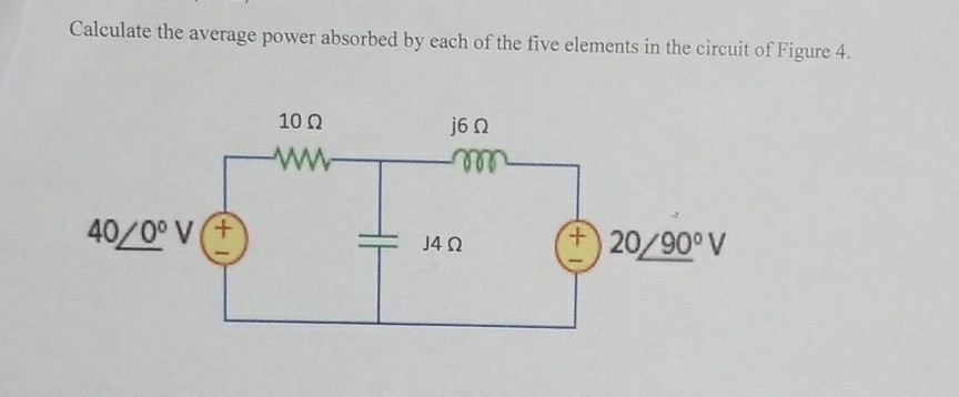 Solved Calculate the average power absorbed by each of the | Chegg.com