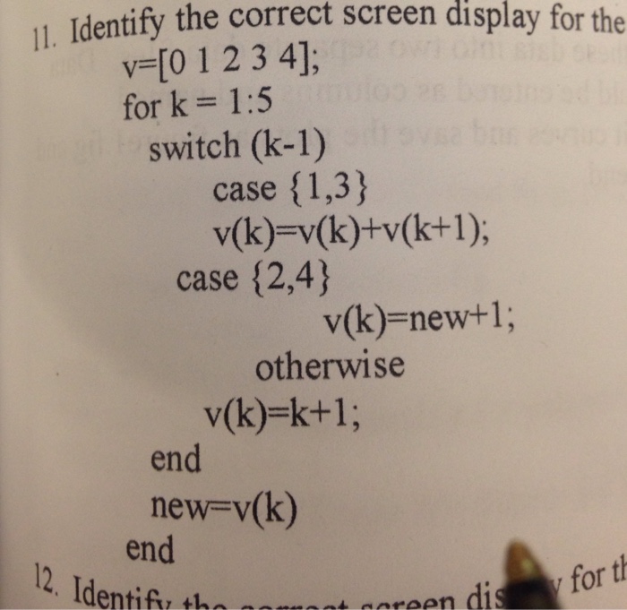 Solved Identify the correct screen display for the Identify | Chegg.com