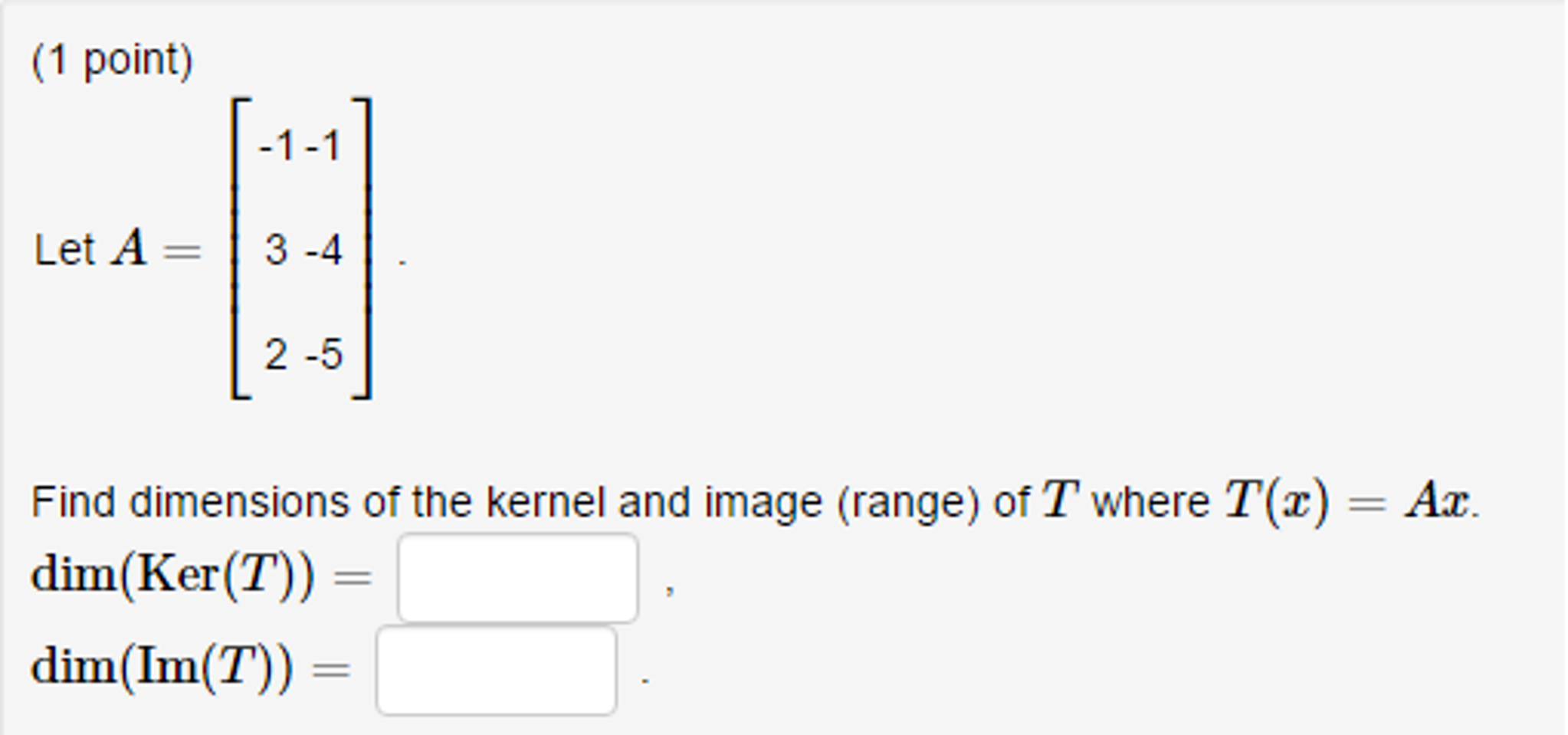 Solved Please show work, this is linear algebra / | Chegg.com