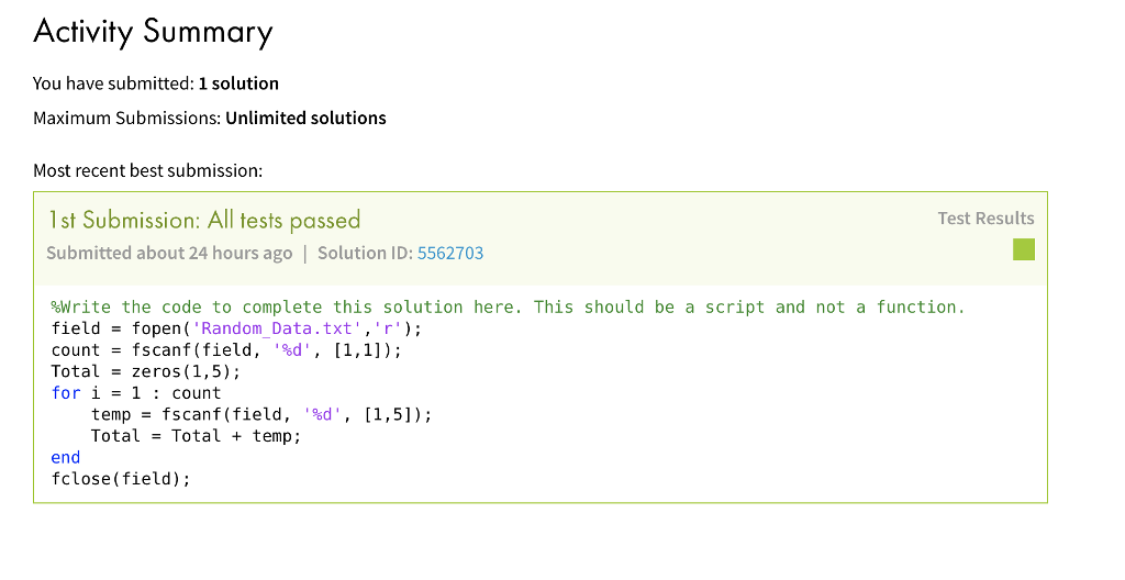 Solved Activity Summary You have submitted: 1 solution | Chegg.com