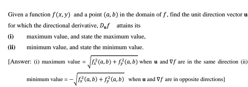 Solved Given a function f(x,y) and a point (a, b) in the | Chegg.com